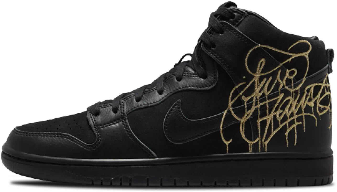 FAUST x Nike SB Dunk High Pro QS "BLACK METALLIC GOLD" - DH7755-001