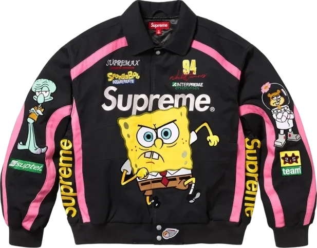 SpongeBob x Supreme Jeff Hamilton Racing Jacket "BLACK"